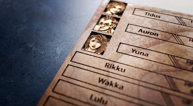 Custom Wooden Final Fantasy X Menu Screen With Characters You | Etsy
