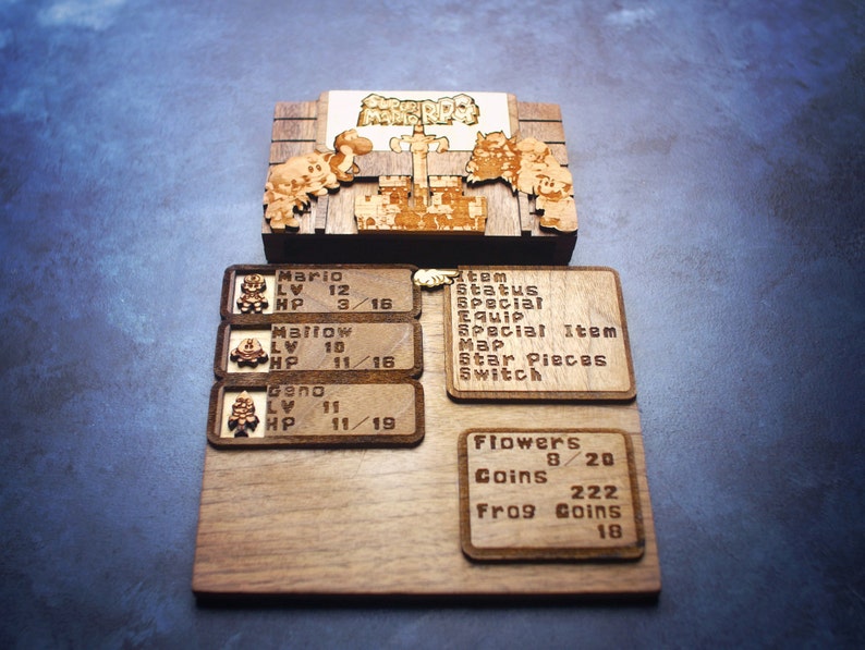 Custom Wooden Super Mario RPG Menu Screen With Characters You | Etsy