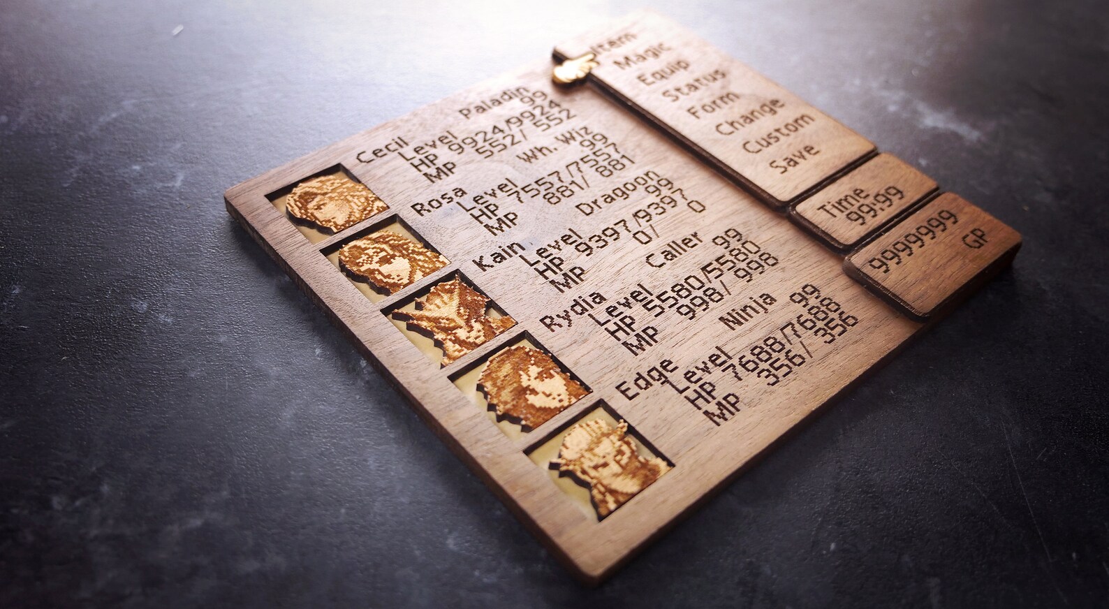 Custom Wooden Final Fantasy IV Menu Screen With Characters You Can Pick ...