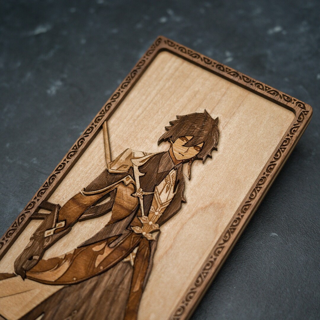 Wooden Genshin Impact Card - Etsy