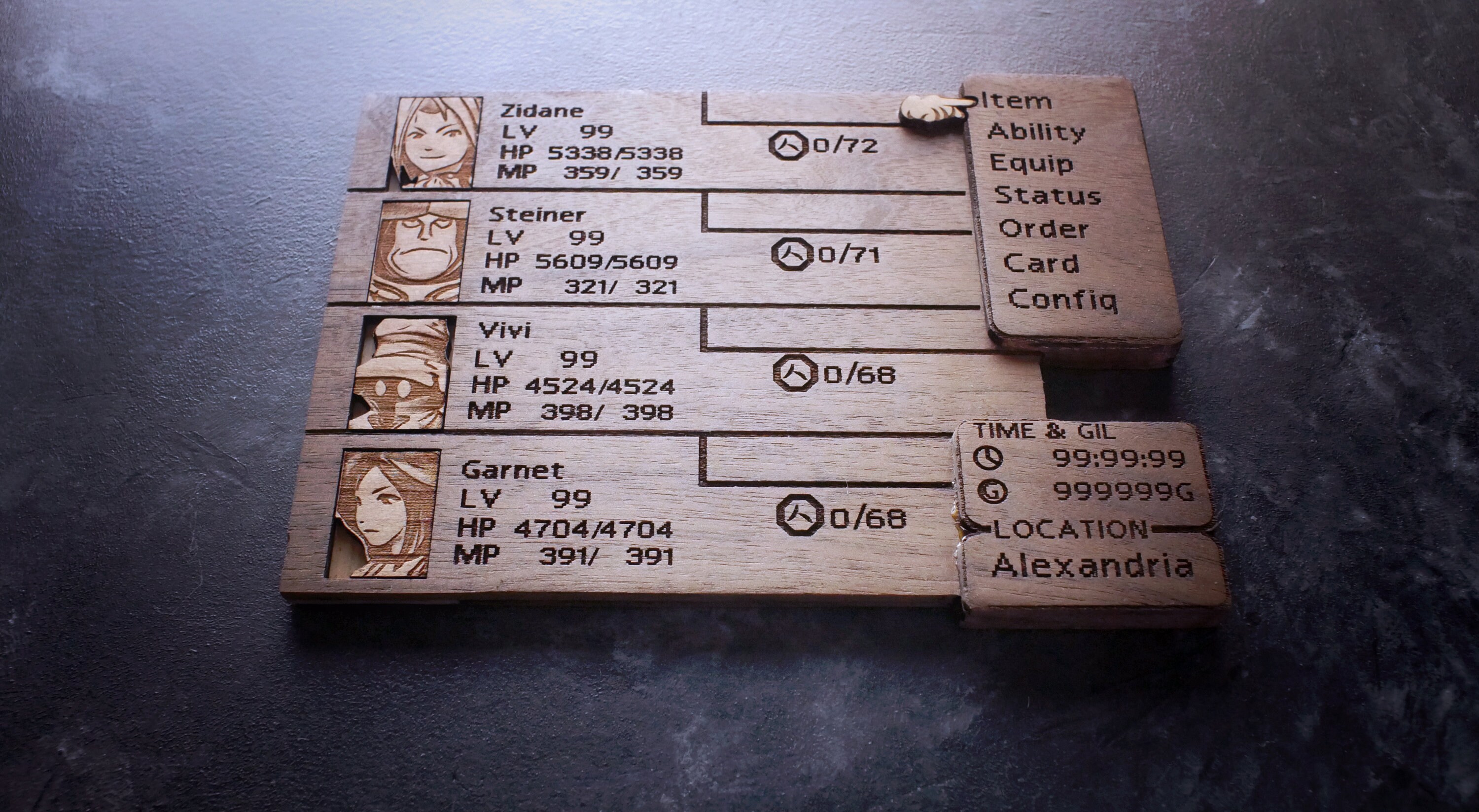 Custom Wooden Final Fantasy 9 Menu Screen With Characters You - Etsy