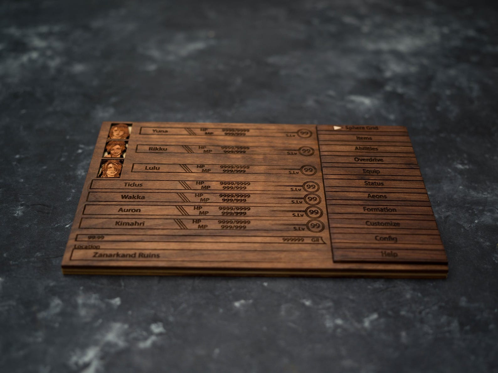 Custom Wooden Final Fantasy X Menu Screen With Characters You Can Pick ...