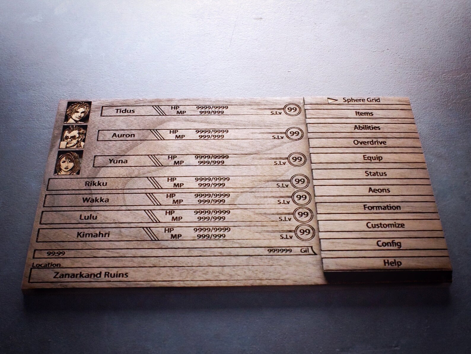 Custom Wooden Final Fantasy X Menu Screen With Characters You | Etsy