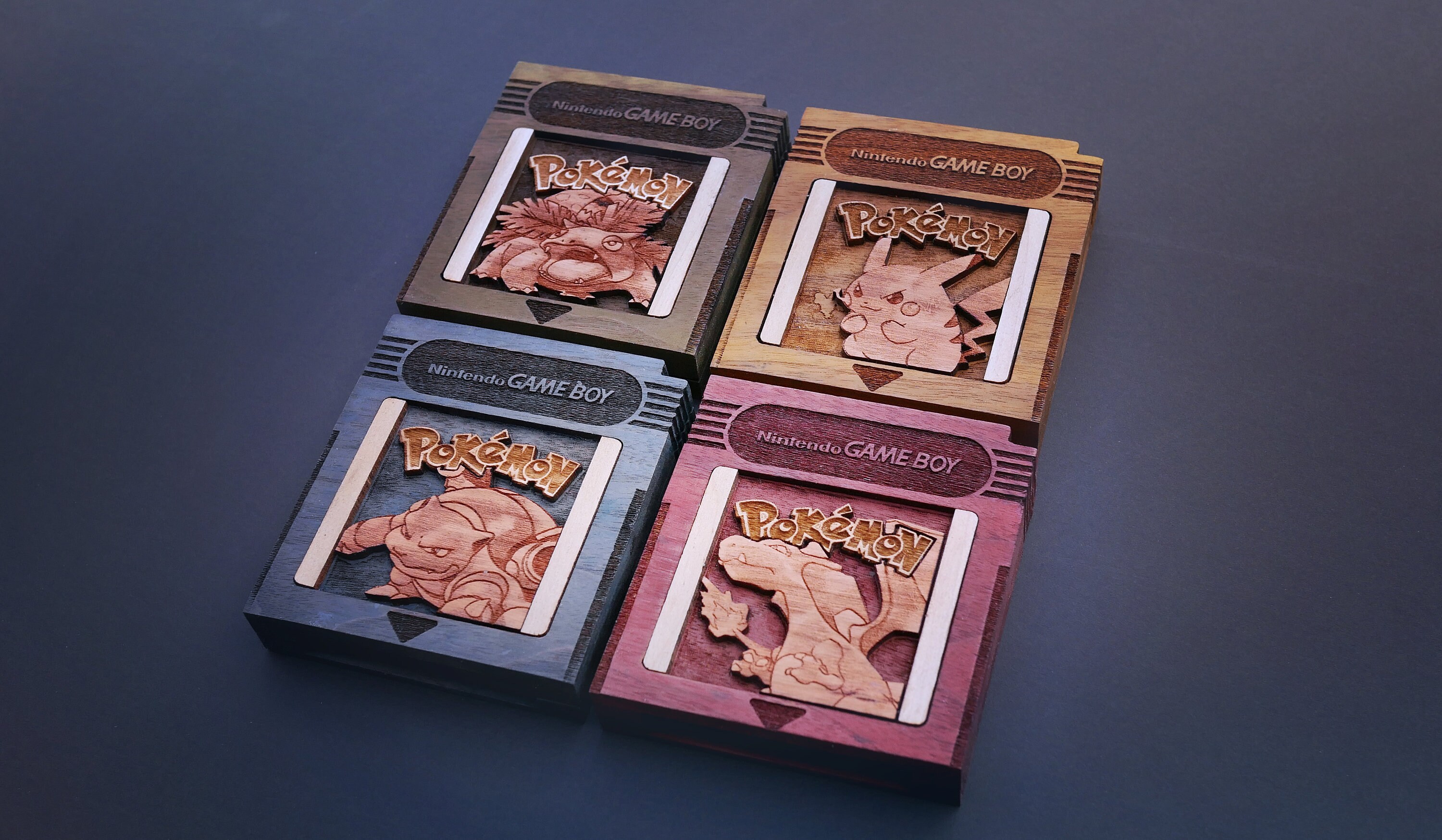 Wooden Pokemon Green Gameboy Cartridge With Option for a | Etsy