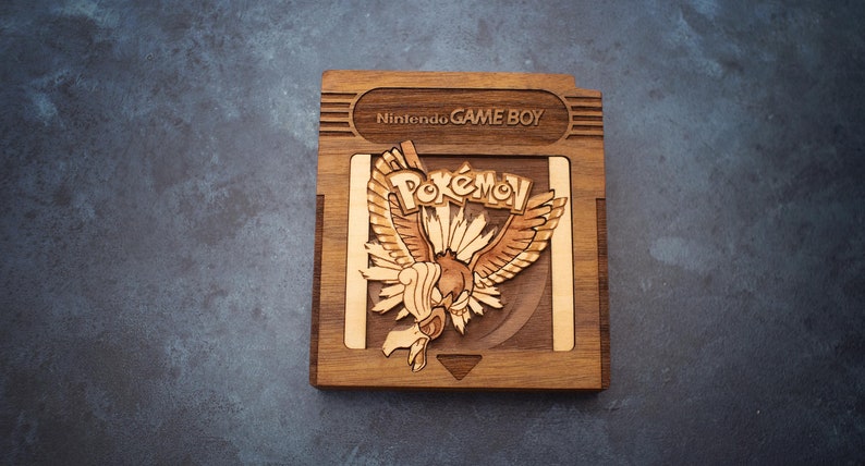 Wooden Pokemon Gold Gameboy Cartridge With Option for a - Etsy