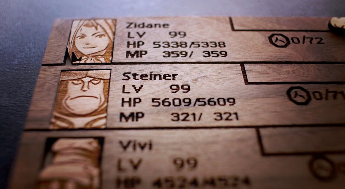 Custom Wooden Final Fantasy 9 Menu Screen With Characters You - Etsy