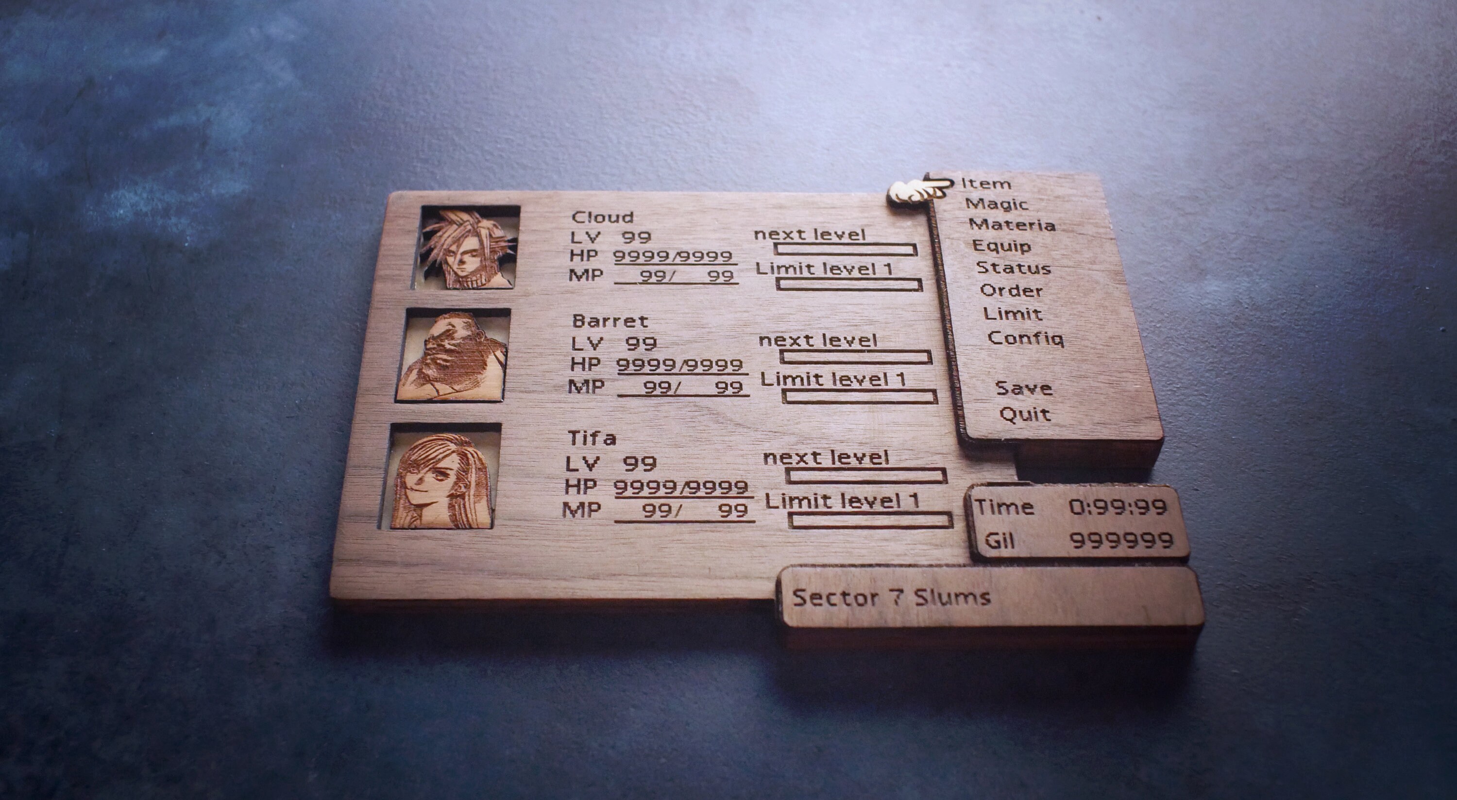 Custom Wooden Final Fantasy 7 Menu Screen With Characters You - Etsy Canada