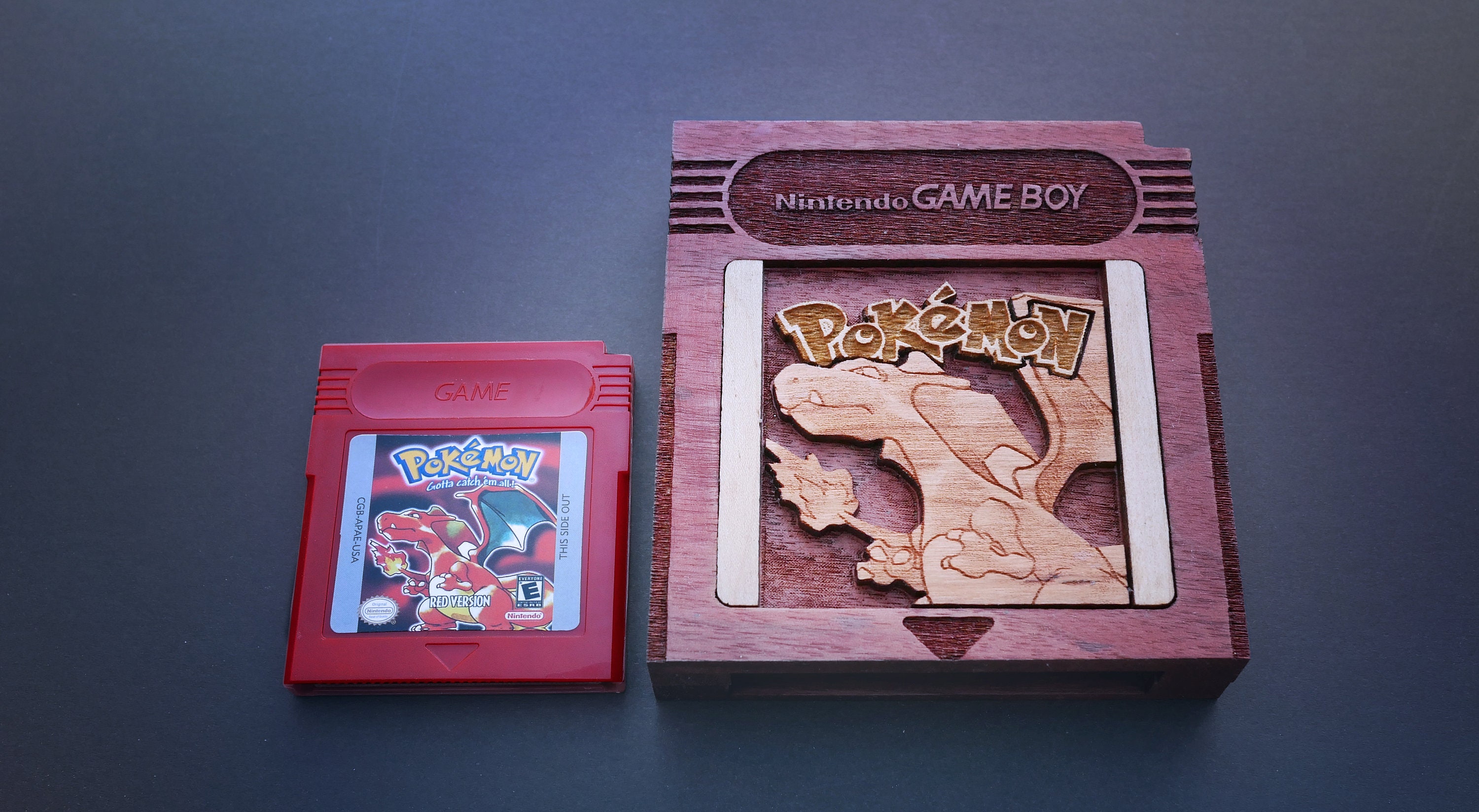 Wooden Pokemon Green Gameboy Cartridge With Option for a | Etsy