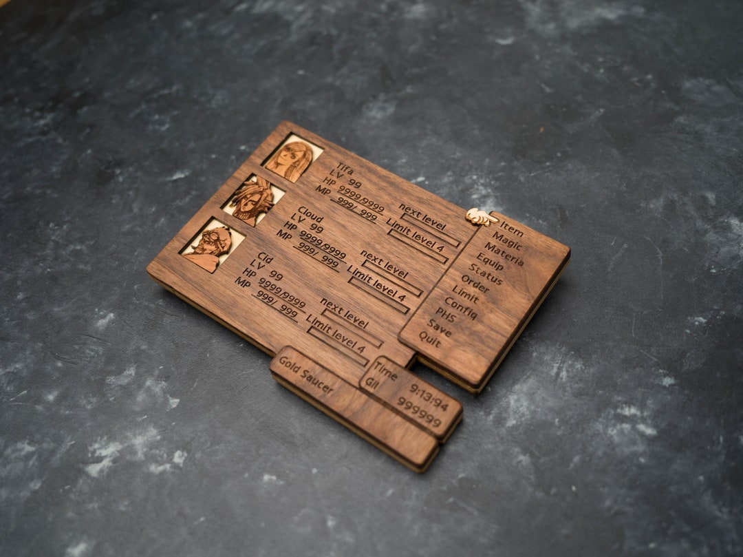 Custom Wooden Final Fantasy 7 Menu Screen With Characters You Can Pick ...