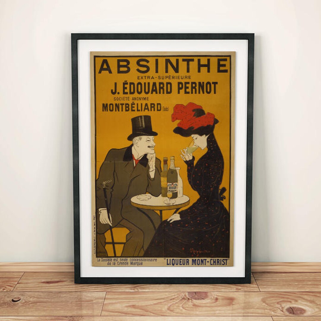 Absinthe Liqueur Mont-christ Alcohol Drinking Advertisement Poster - Etsy