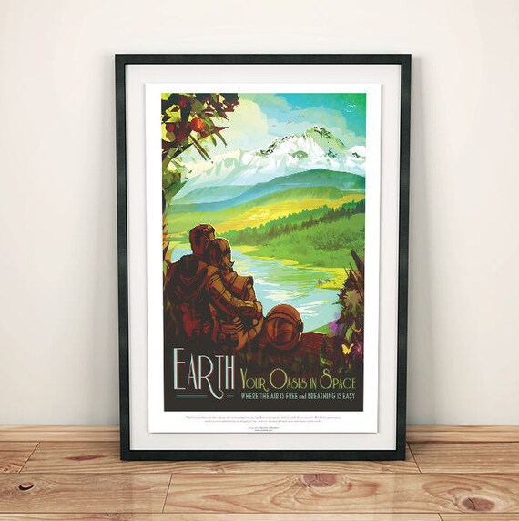 Earth NASA Laboratory Space Science Art Poster | Etsy