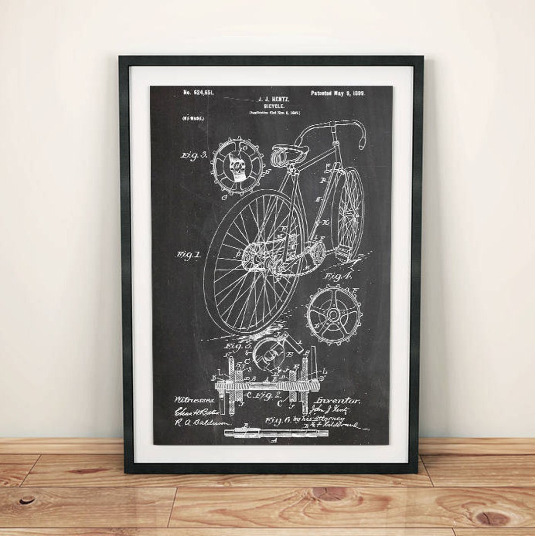 Hentz Bicycle Patent Art Poster - Etsy