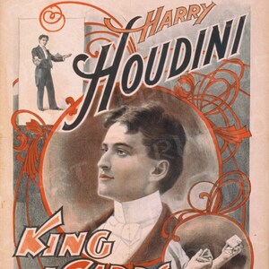 Harry Houdini Magic Magician King of Cards Poster - Etsy