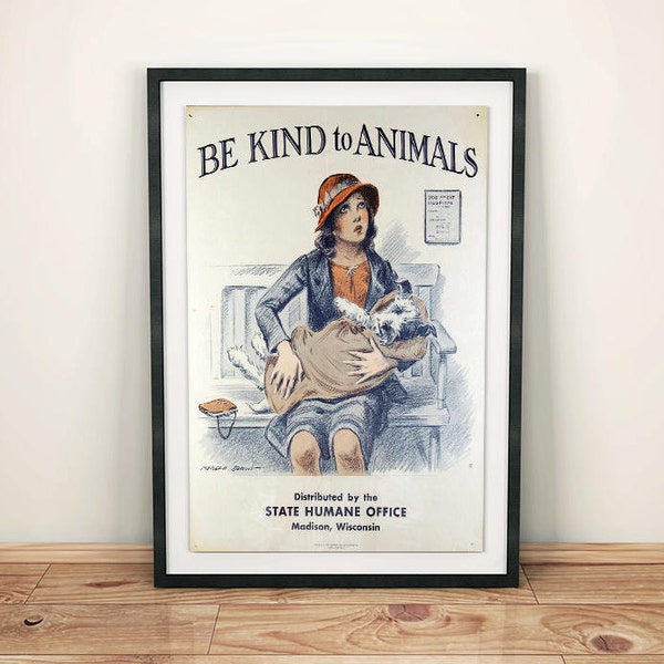 Be Kind to Animals Vintage Poster - Etsy Canada