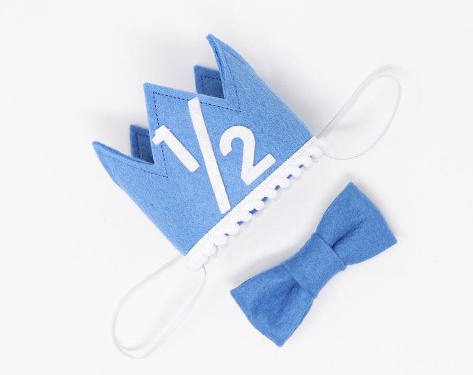 1/2 Birthday Crown | Baby Boy 6 Month Crown Half Birthday Outfit Boy ...