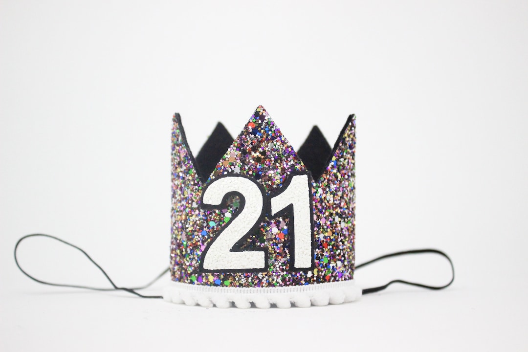 21st Birthday Crown | 21st Birthday Party Hat | Kaleidoscope Glitter ...