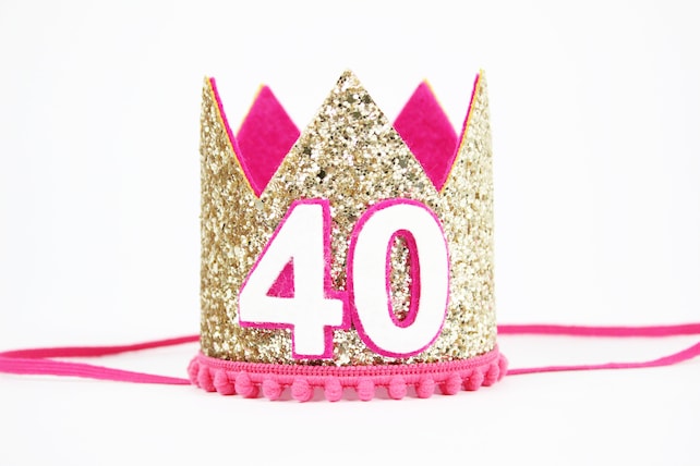 40th Birthday Crown 40th Birthday hat 40th Birthday Party | Etsy