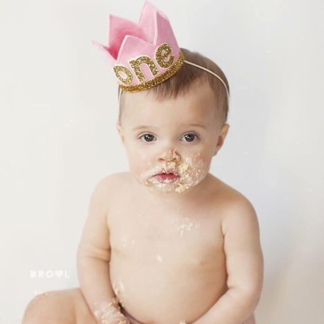 Felt First Birthday Crown 1st Birthday Crown 1st Birthday Girl One felt-first-birthday-crown-1st-birthday-crown-1st-birthday-girl-one