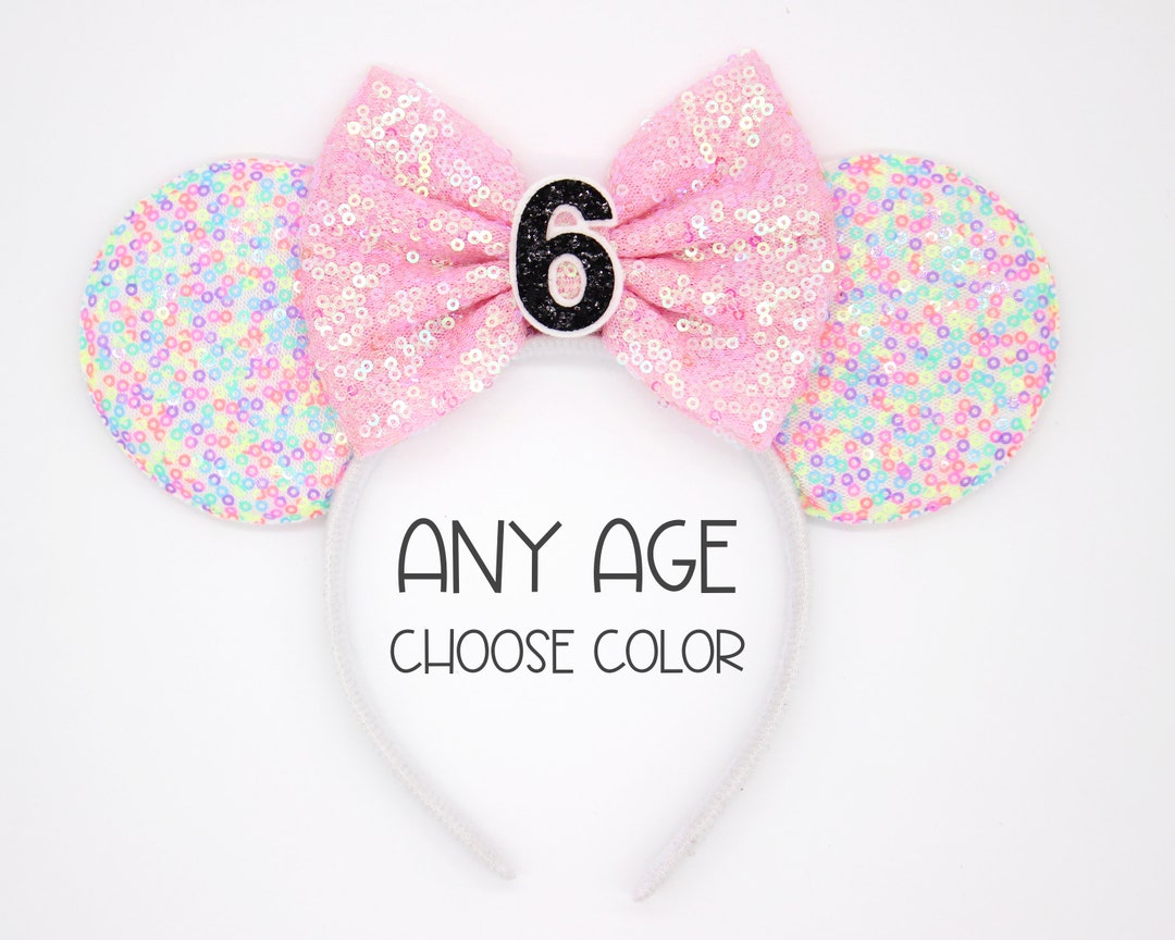 6th Birthday Mouse Ears | Sixth Birthday Sprinkles Mouse Ears Headband ...