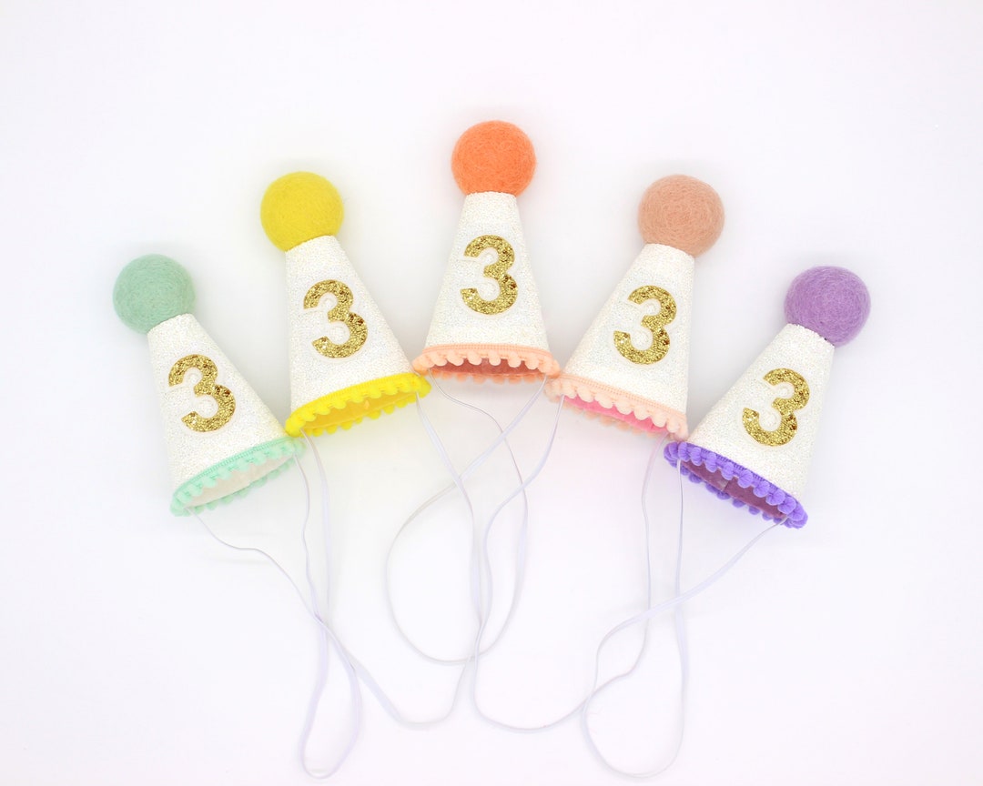3rd Birthday Hat | 3rd Birthday Girl Boy Party Hat Optional Felt Bow ...