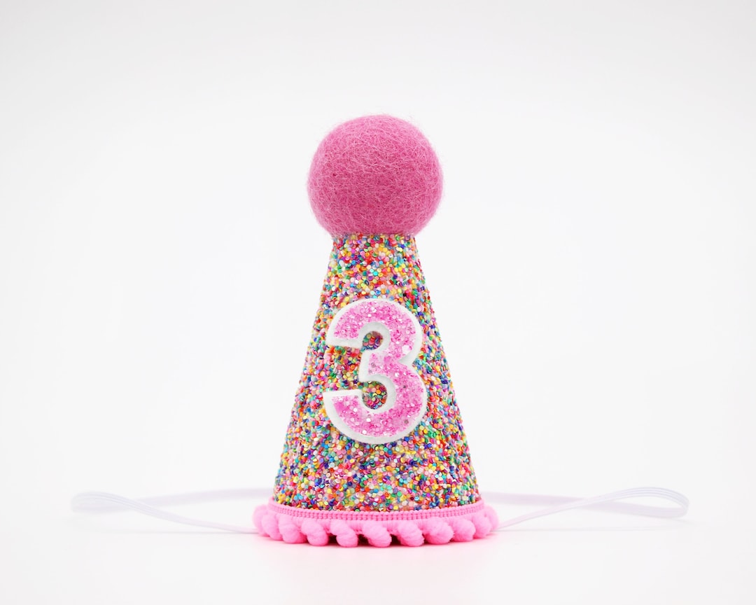 Sprinkles 3rd Birthday Hat | 3rd Birthday Party Hat | 3rd Birthday Girl ...
