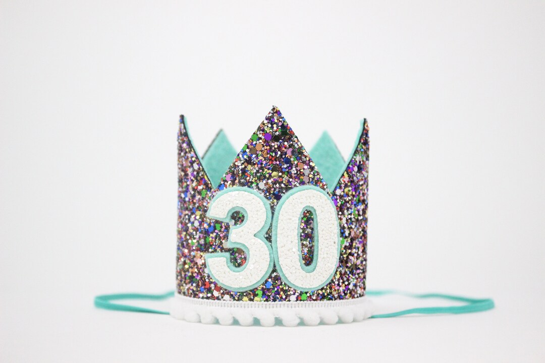 30th Birthday Crown | 30th Birthday Party Hat | Kaleidoscope Glitter ...