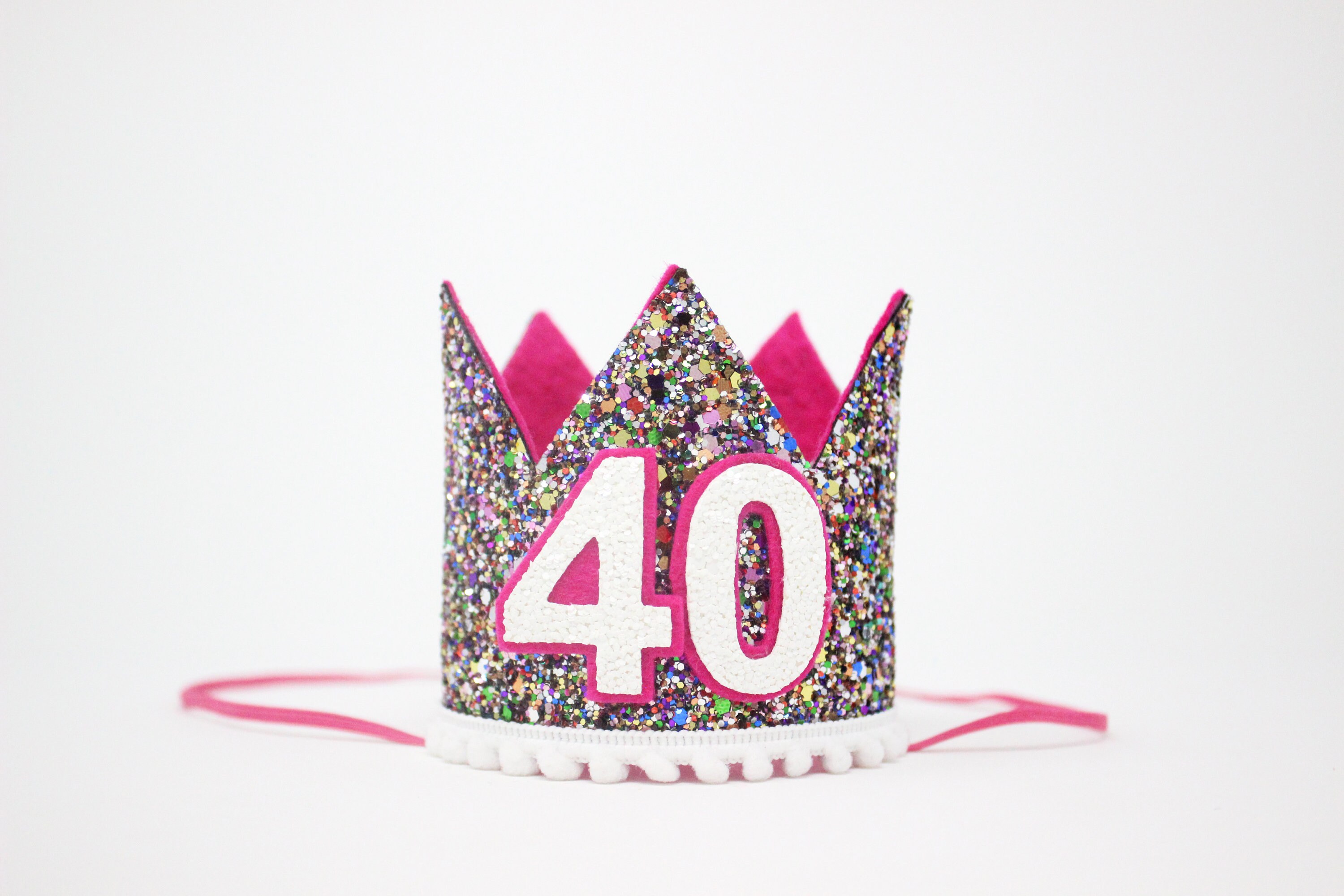 40th Birthday Crown | 40th Birthday Hat | Kaleidoscope Glitter Crown ...