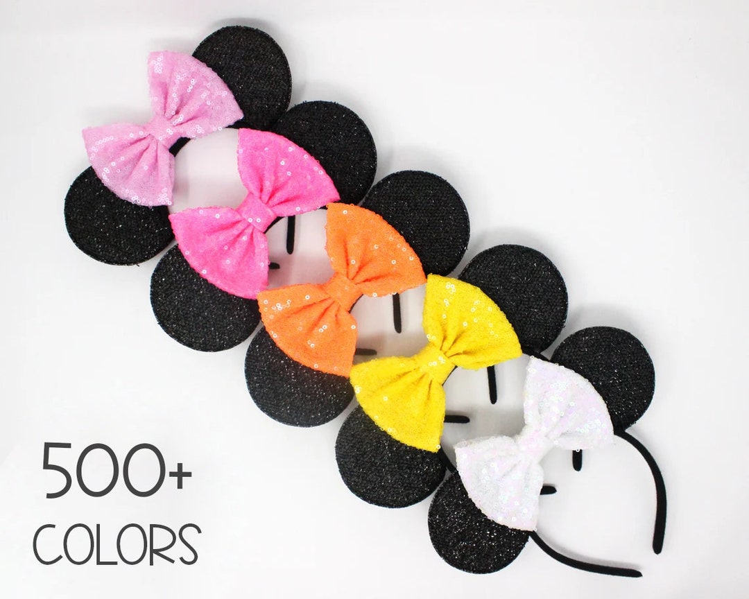 Mouse Ears Headband Mouse Ear Headband Sequin Bow Ears Headband Mouse ...