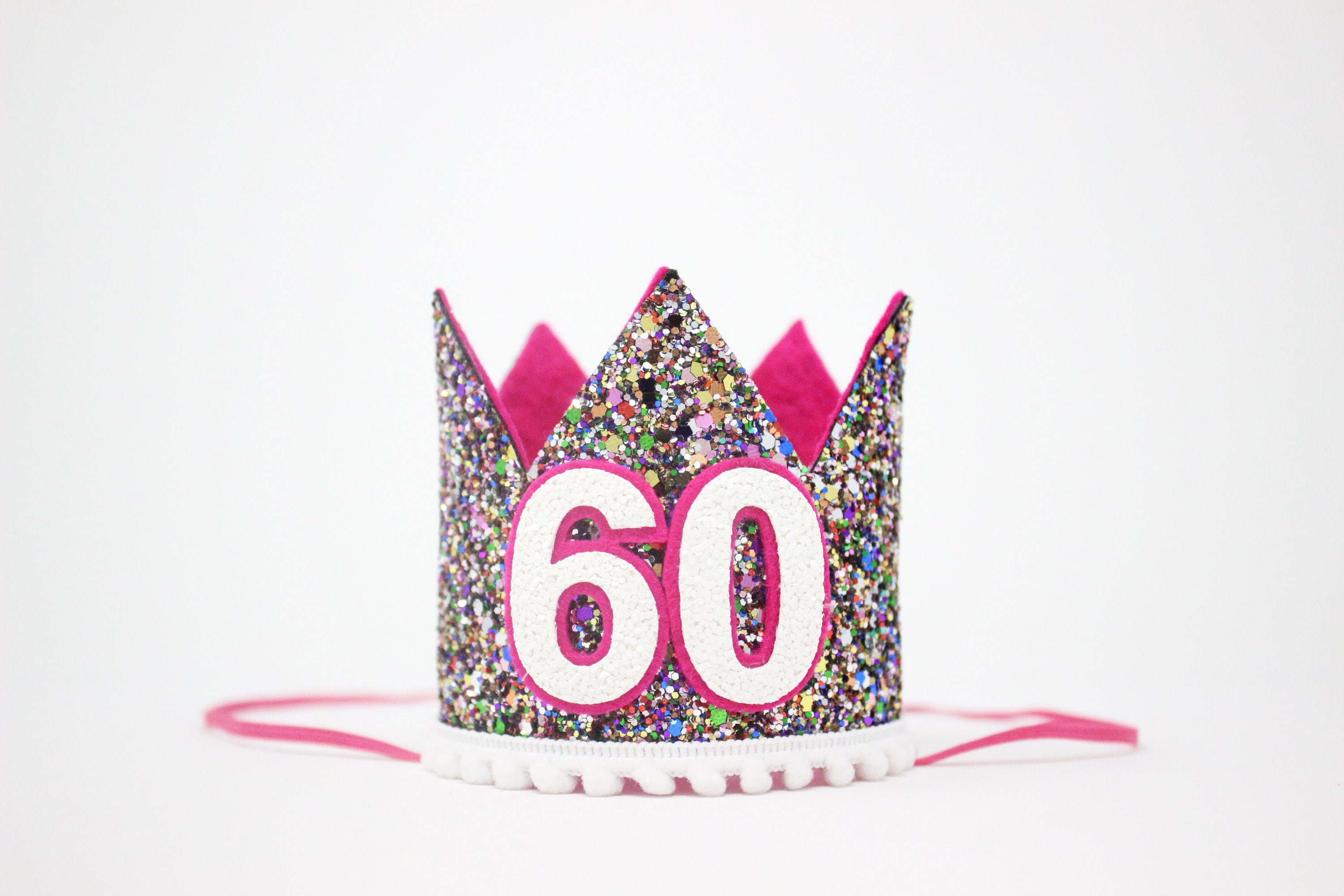 60th Birthday Crown | 60th Birthday Hat | Kaleidoscope Glitter Crown ...