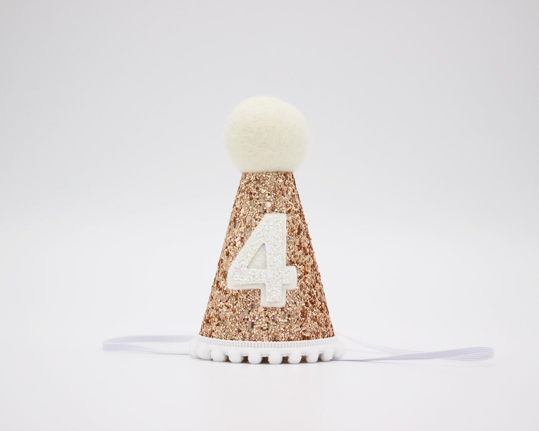 Rose Gold 4th Birthday Hat 4th Birthday Party Hat 4th Birthday Girl ...
