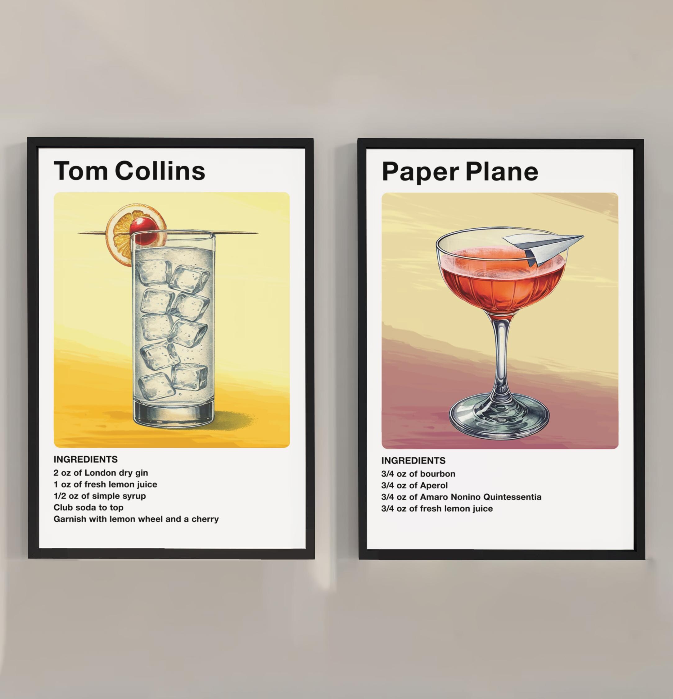 12 Specialty Cocktail Digital Poster Set | Drink Recipes | Digital ...