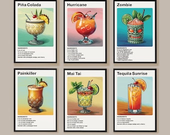12 Specialty Cocktail Digital Poster Set | Drink Recipes | Digital ...
