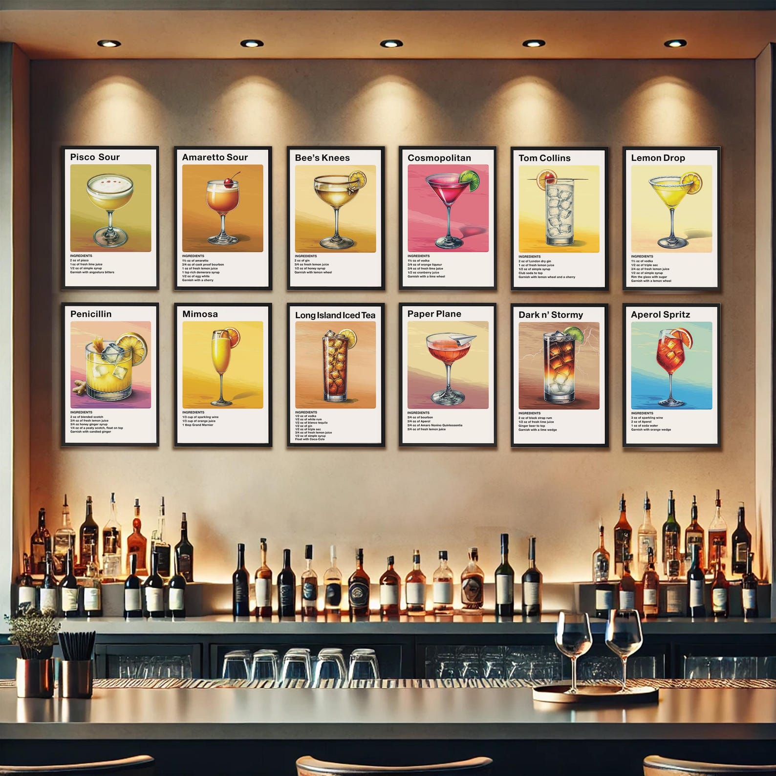 12 Specialty Cocktail Digital Poster Set | Drink Recipes | Digital ...