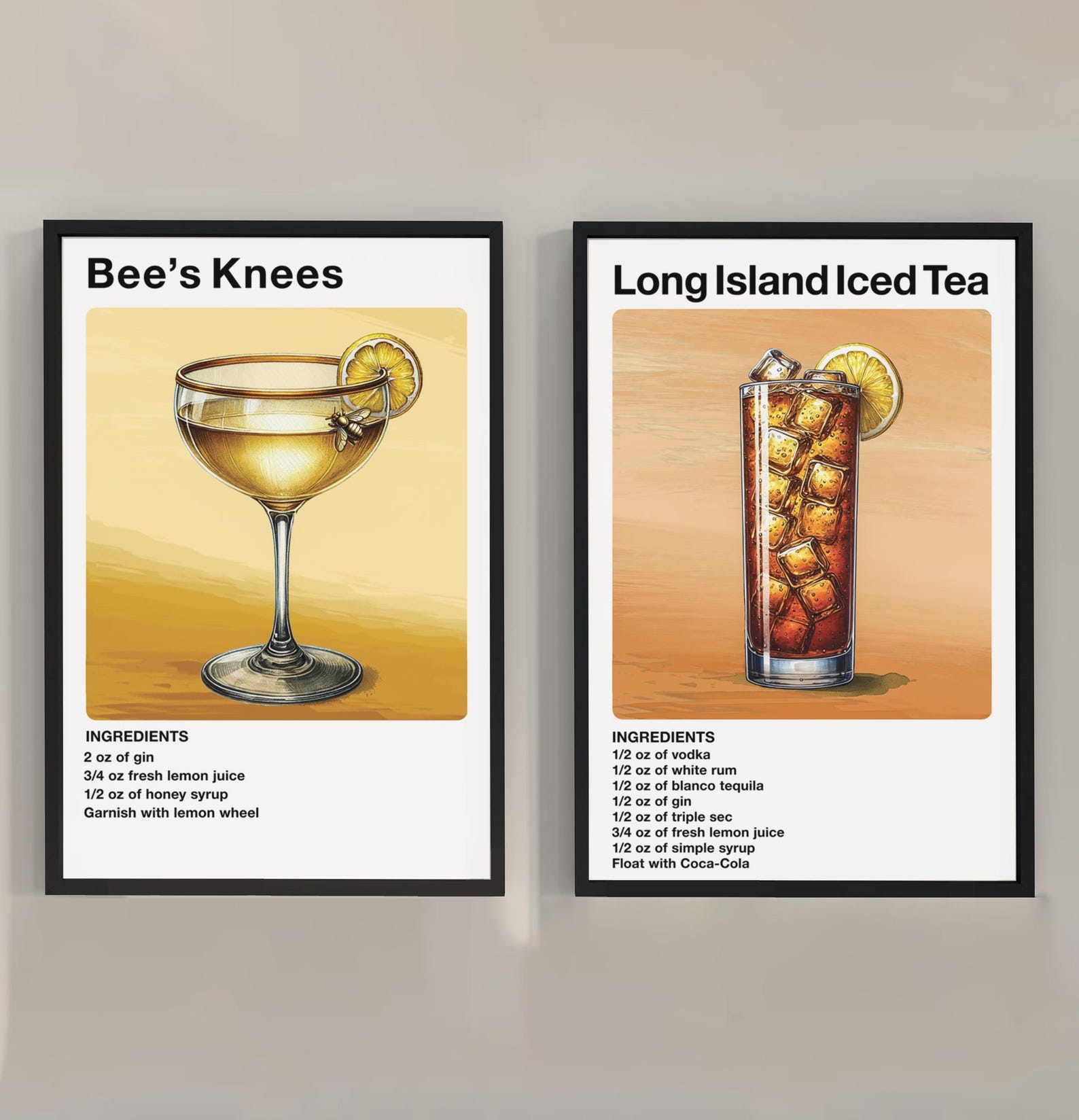 12 Specialty Cocktail Digital Poster Set | Drink Recipes | Digital ...