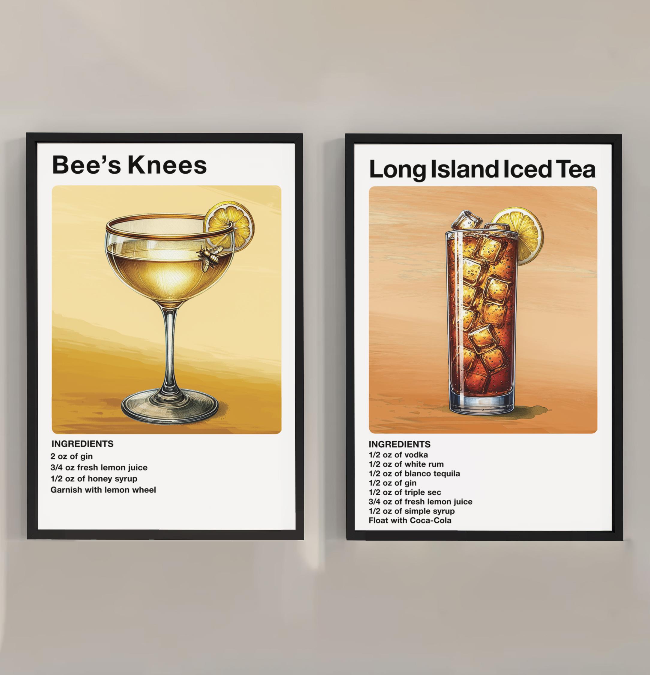 12 Specialty Cocktail Digital Poster Set | Drink Recipes | Digital ...