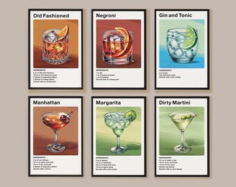 12 Specialty Cocktail Digital Poster Set | Drink Recipes | Digital ...