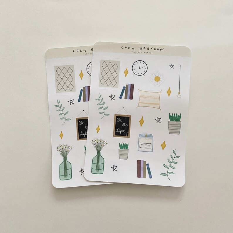 Cozy Bedroom Sticker Sheet Planner Stickers Bullet | Etsy