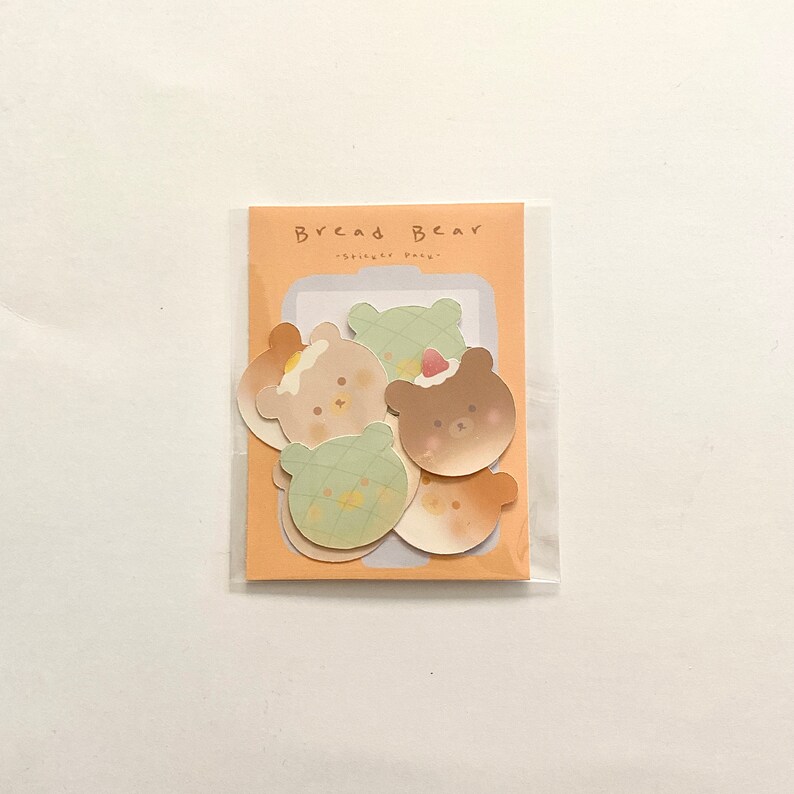Bread Bear Sticker Pack Cute Stationery Aesthetic Pastel | Etsy