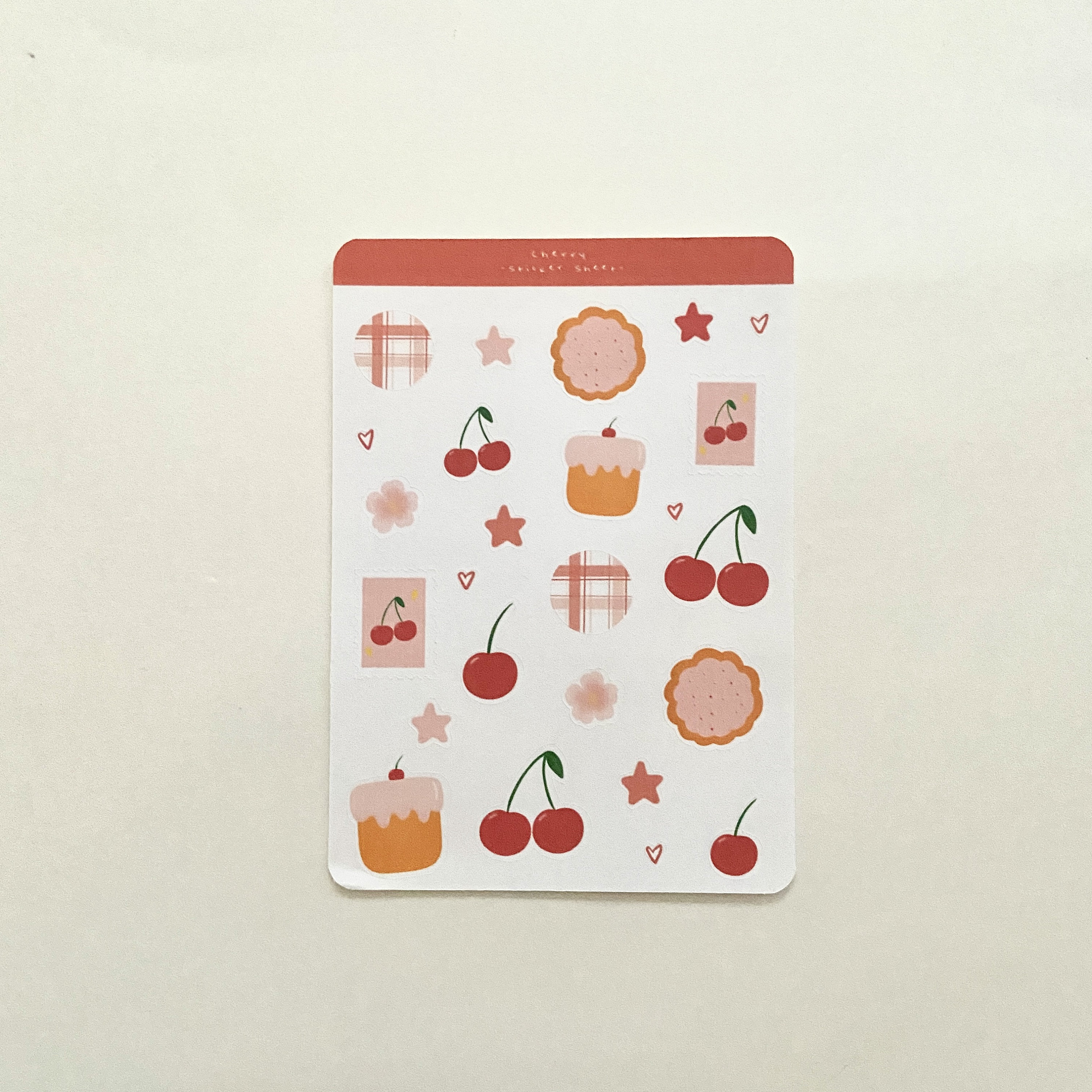 Cherry Sticker Sheet Cute Stickers Aesthetic Journal - Etsy