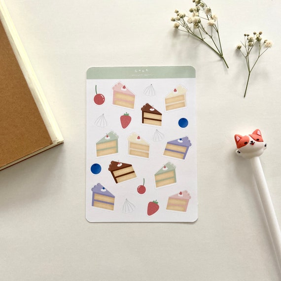 Cake Sticker Sheet Aesthetic Stickers Cute Stickers | Etsy