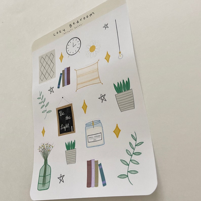 Cozy Bedroom Sticker Sheet Planner Stickers Bullet | Etsy