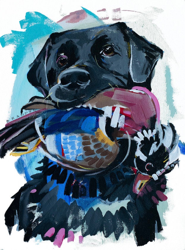 Lab Duck Hunting Paintings