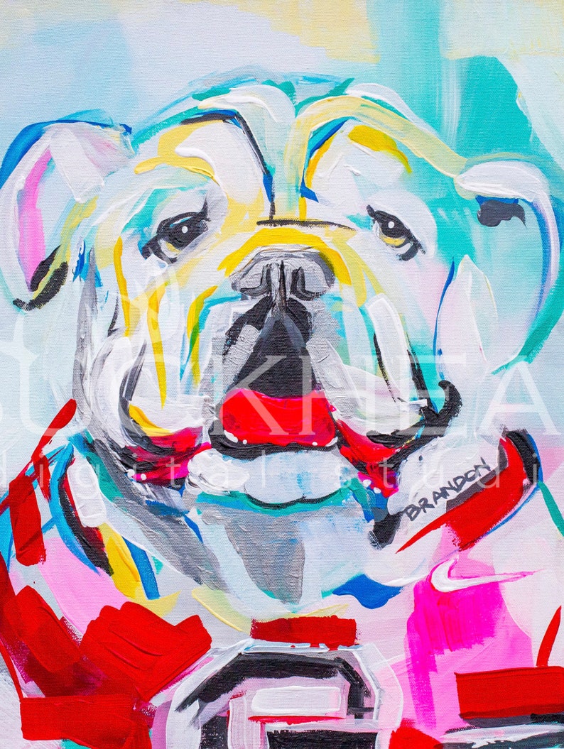 UGA University of Georgia Mascot Painting Print D001 - Etsy