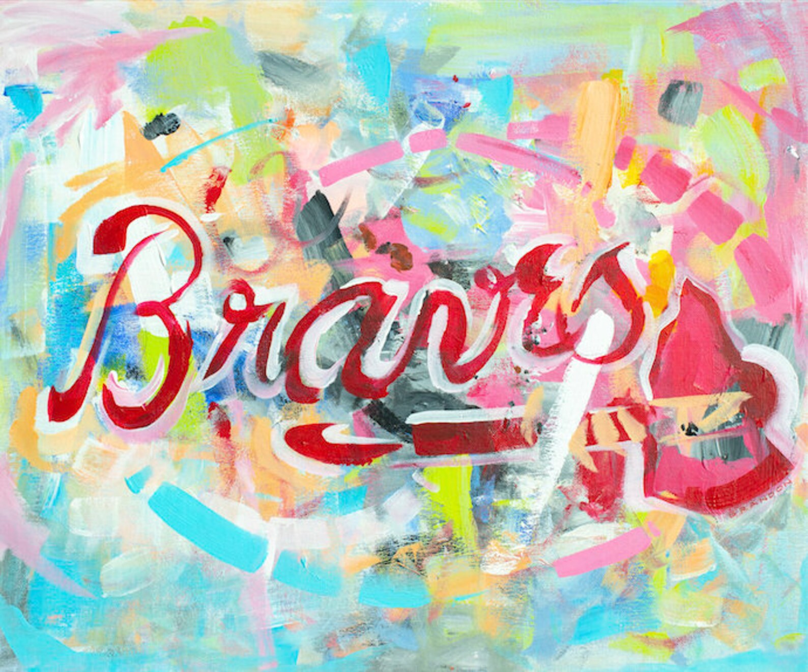 Atlanta Braves Tomahawk Painting Print | Etsy