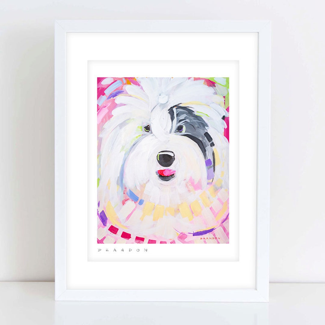 Sheepadoodle Sheep Dog Painting Print - Etsy