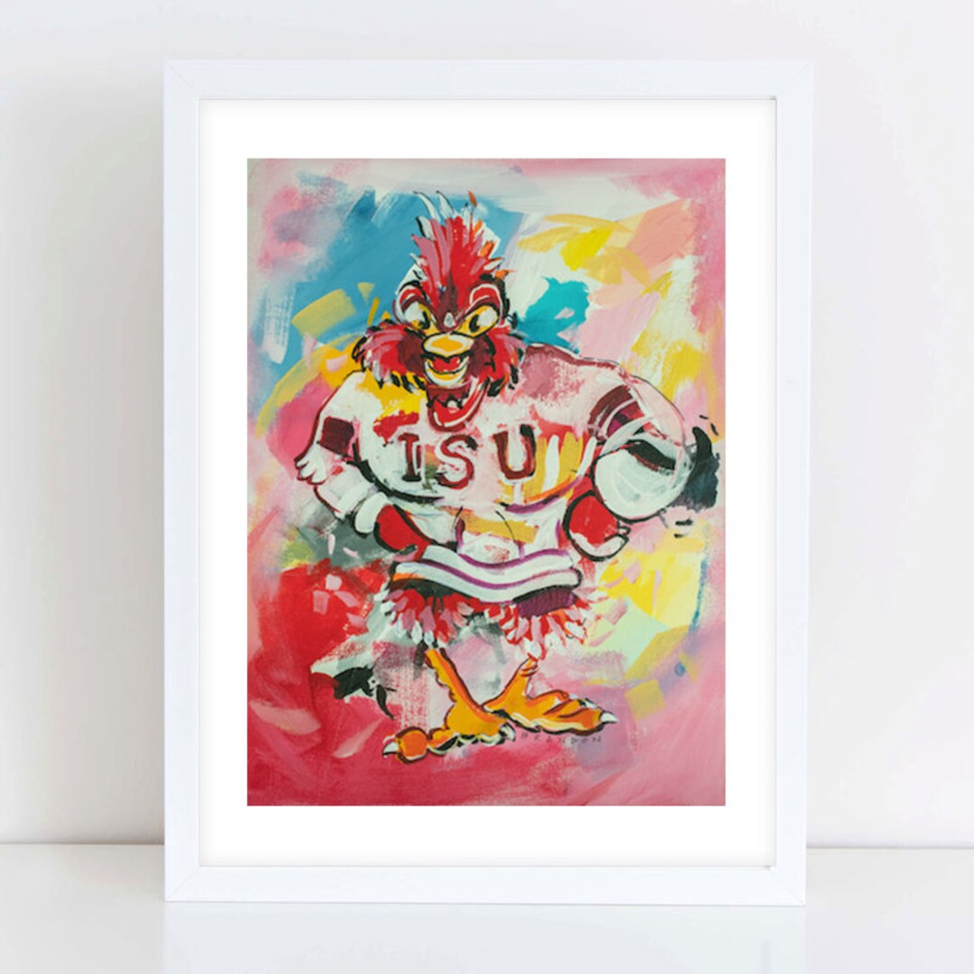 Iowa State Cyclones "vintage Cy the Cardinal" | Archival-grade Art ...
