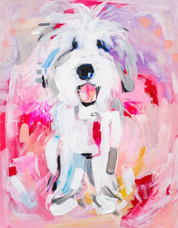 Sheepadoodle Doodle Painting Print - D029 - Etsy