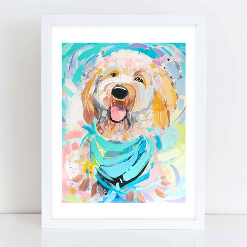 Goldendoodle Art Print Golden Doodle Art Fine Art Paper or - Etsy