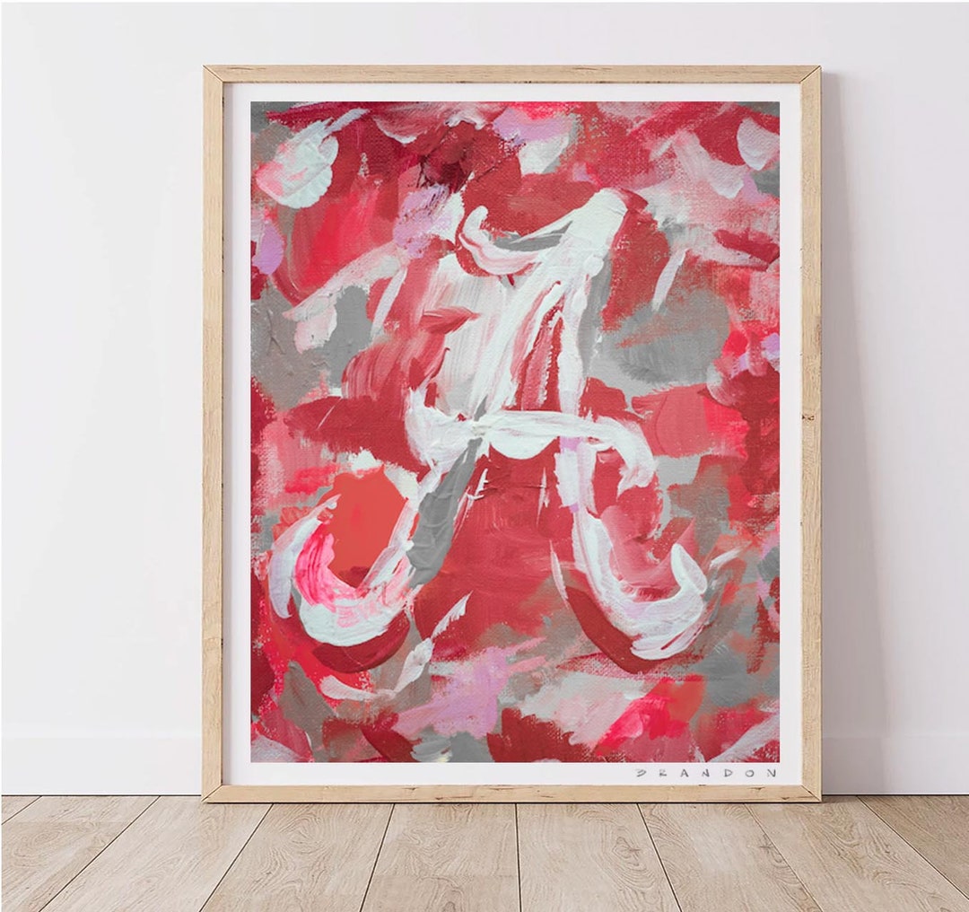 Alabama Crimson Tide "classic Script A" | Archival-quality Giclee Art ...