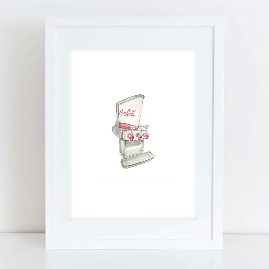 Vintage Coca-cola 3-valve Fountain Painting Print - Etsy